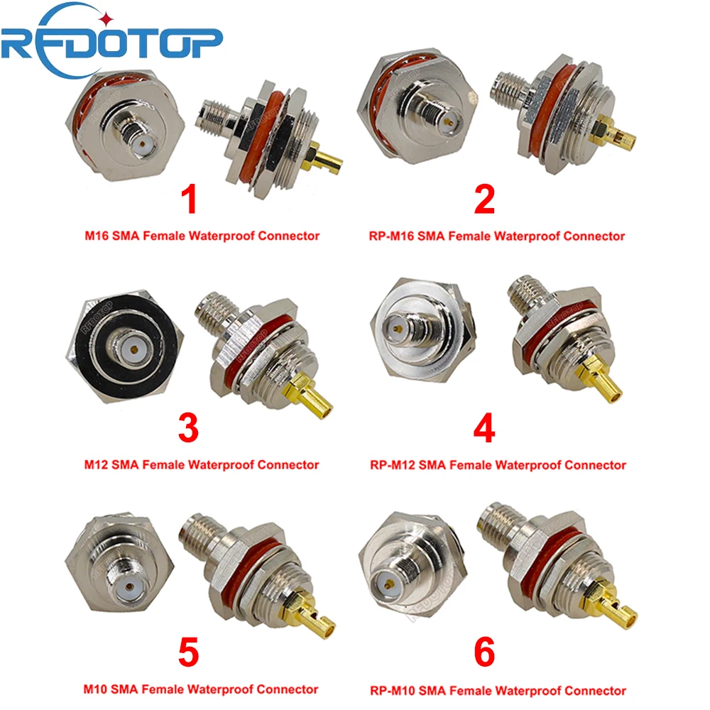 1PCS-Waterproof-Nut-Bulkhead-M16-M12-M10-SMA-Female-Jack-Connector ...
