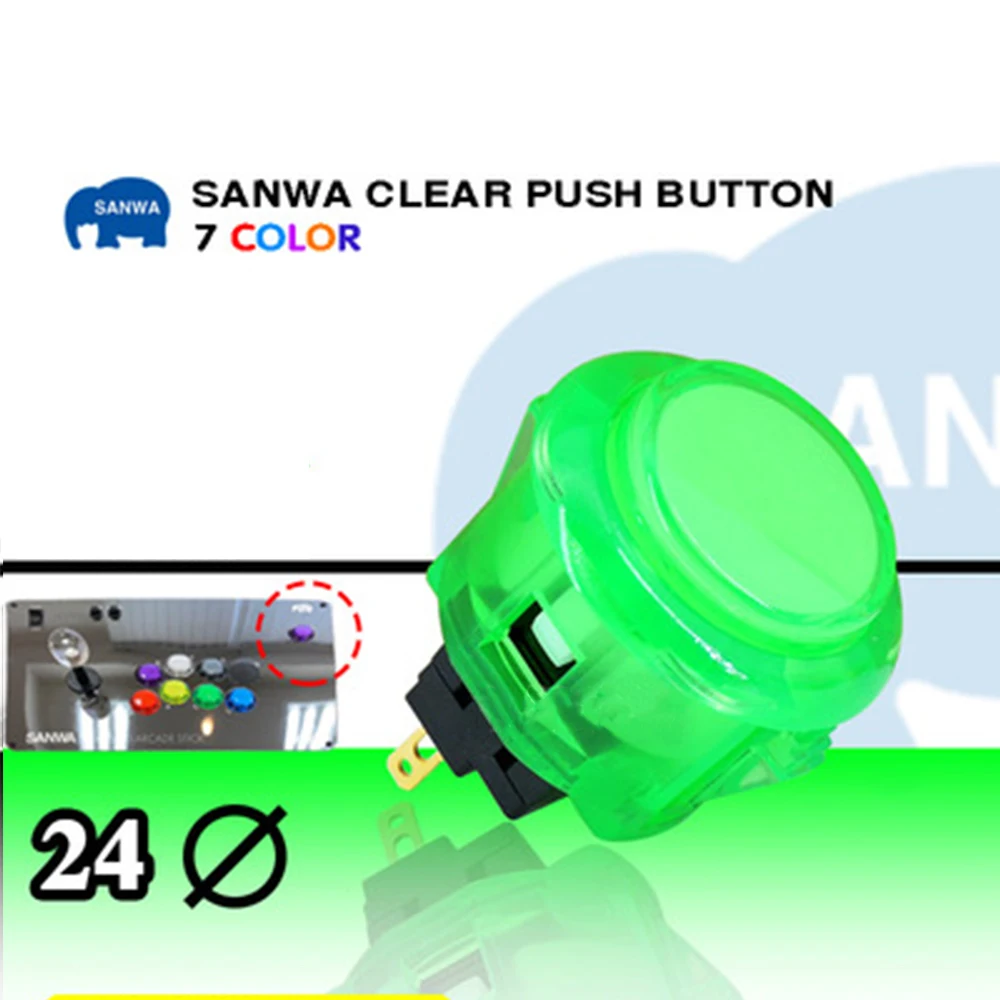 Clear Sanwa SANWA 8 Pcs OBSF-30 Original Push Button 30mm – For Arcade ...