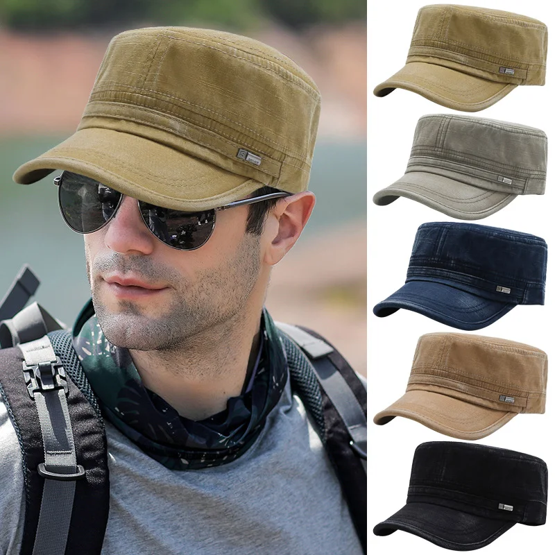 2023-New-Men-Women-Army-Hat-Washed-Cotton-Military-Hats-Cadet-Style ...