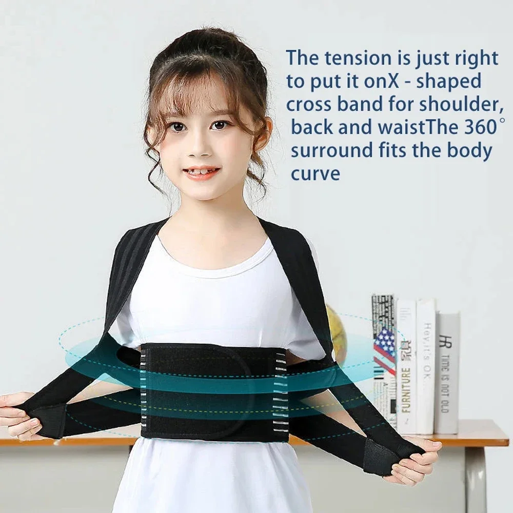 Children Adjustable Posture Corrector Back Support Boy Girls Shoulder ...