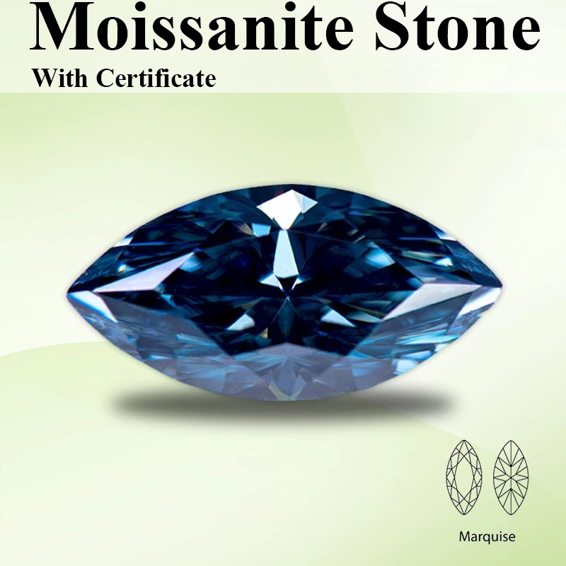 Moissanite Gemstone Marquise Cut Gray Color Lab Grown Diamond For DIY ...