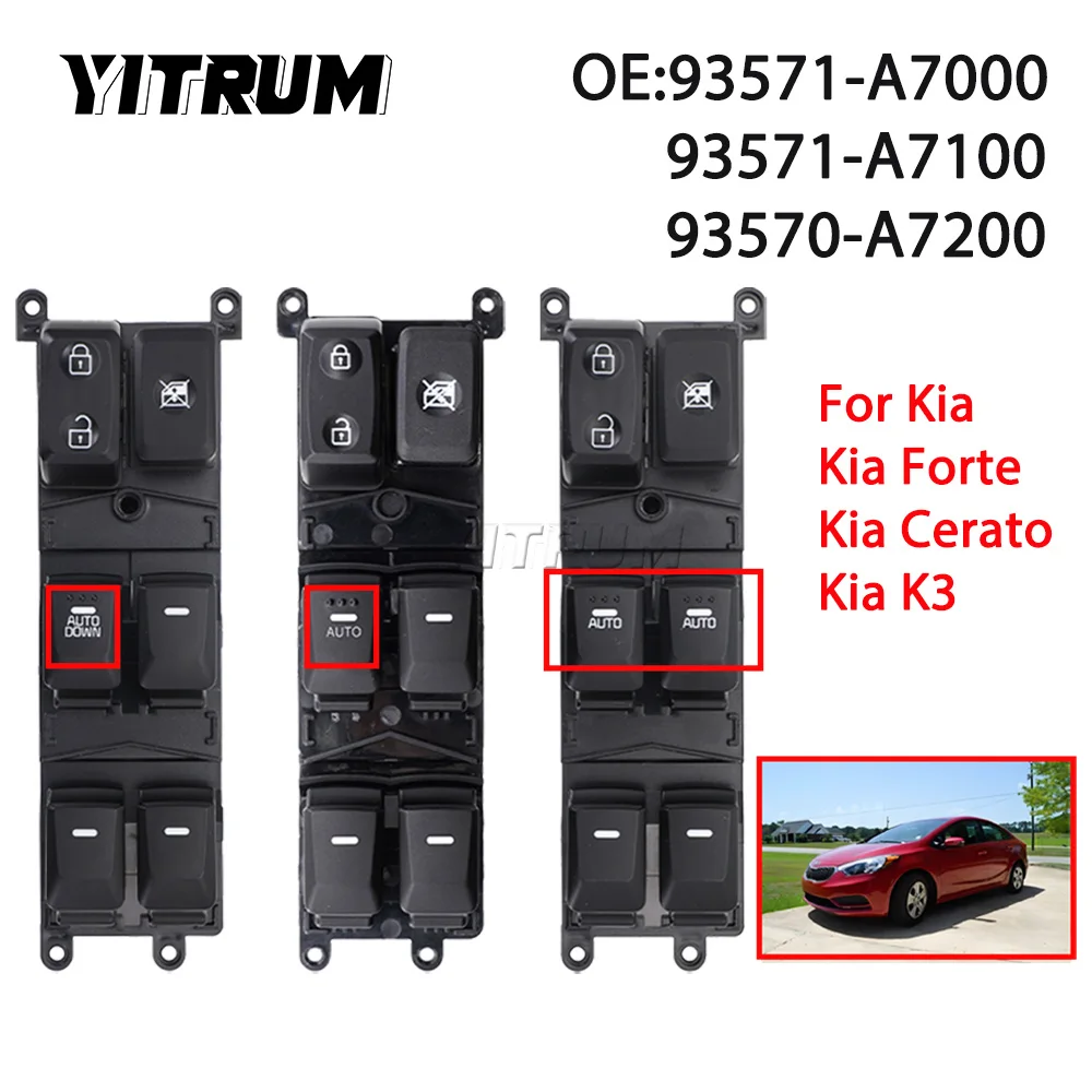 YITRUM مفتاح نافذة الطاقة الكهربائية لكيا سيراتو K3 Forte 2014 2015 2016 2017 2018 93571-A7000 ...