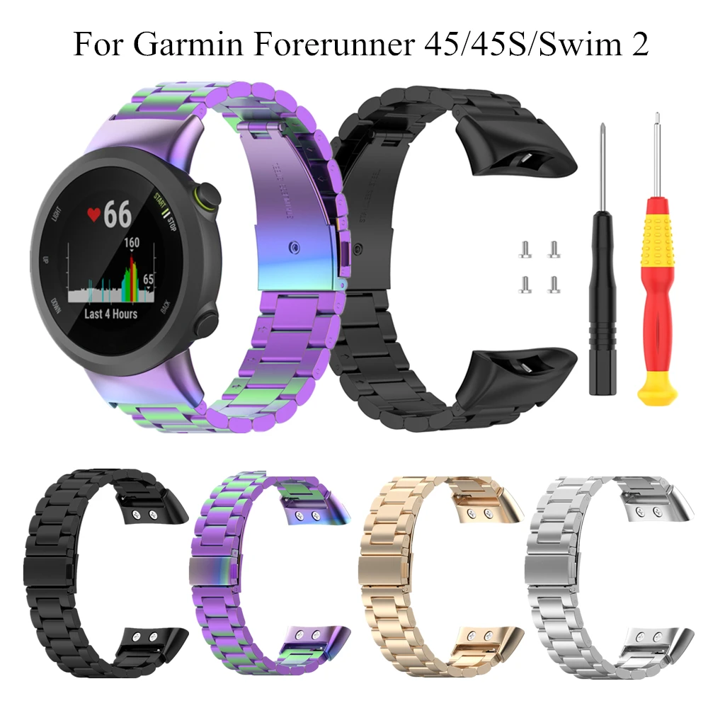 Metal-Loop-Band-For-Garmin-Forerunner-45-45S-Smart-watch-Stainless ...