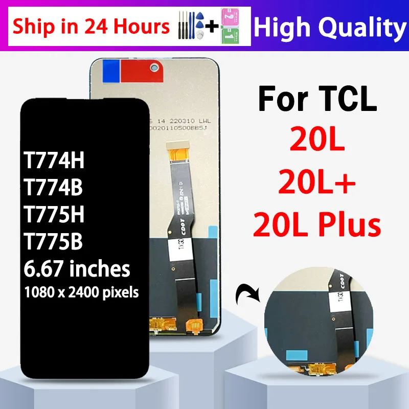 6.67"Tested For TCL 20L 20 Lite T774H T774B LCD 20S T773O Display Touch ...