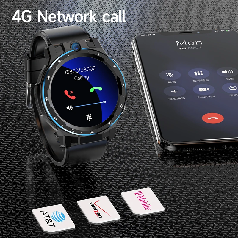 Luxury NFC 4G Smart Watch 6G 128G 8 Core Dual HD Camera Android 10 Dual ...