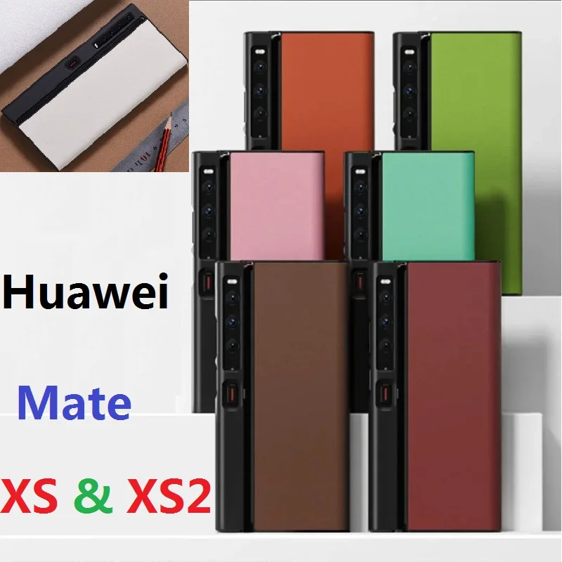 Contrast Color For Huawei Mate XS 2 XS2 Case PU Leather Back Protective ...