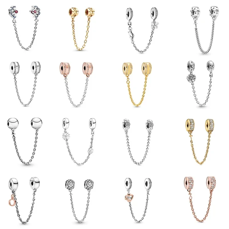 Pandora-cadena-de-seguridad-de-coraz-n-de-plata-925-accesorios-de ...
