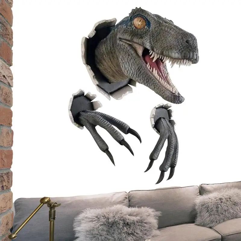 Dinosaur-Wall-Mounted-Sculpture-3D-Wall-Bursting-Hanging-Dinosaur-Head ...