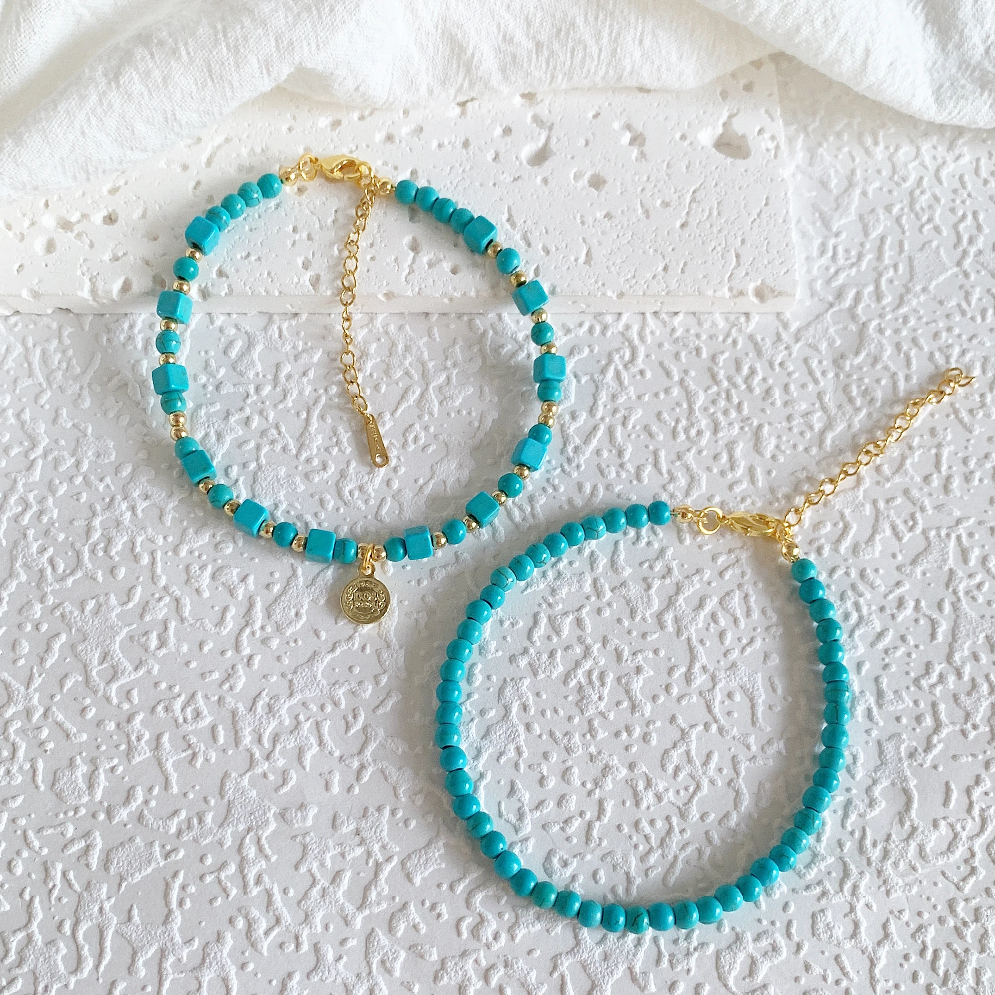 2pcs-set-Natural-Turquoise-Stone-Bracelets-Form-Women-Men-Matte-Blue ...