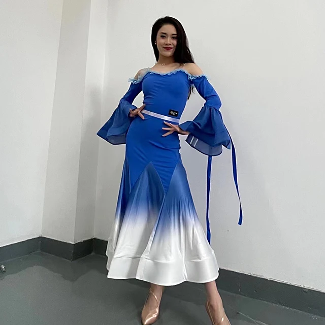 Ballroom-Dress-Gradient-Large-Swing-Skirt-Sexy-off-shoulder-Dance-Skirt ...