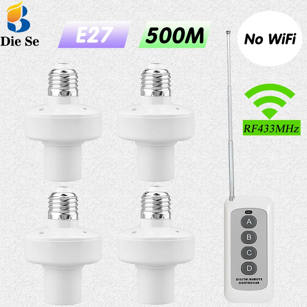 E27-Socket-Base-Smart-Lamp-Holder-AC-110V-220V-Light-Switch-RF-433MHz ...
