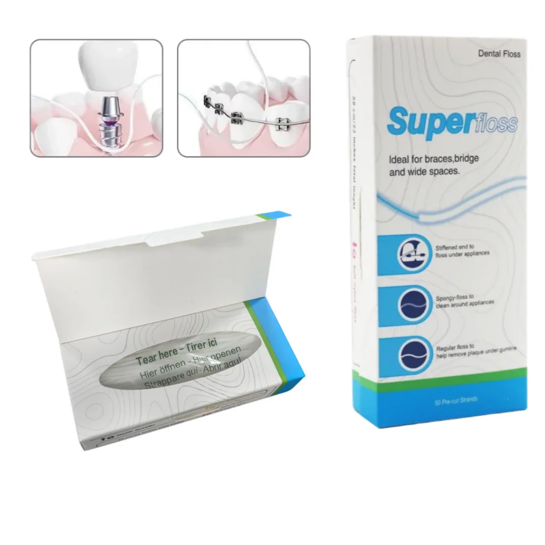 50pcs/box Expanded Dental Floss Orthodontic Implants Dentures Braces ...