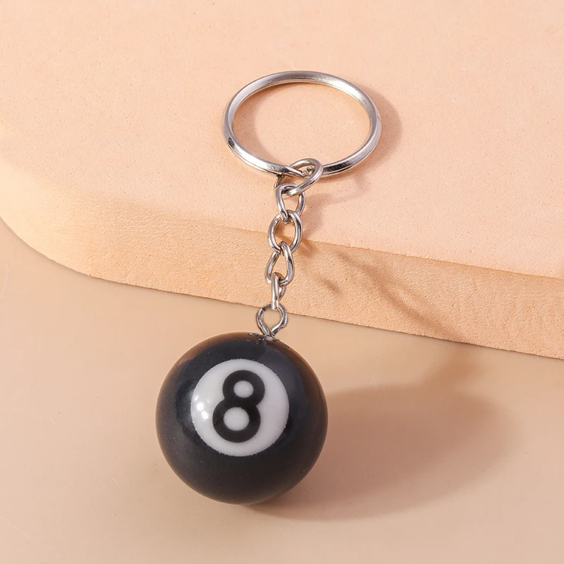 3D-Black-No-8-Billiard-Keychain-Mini-Ball-Pendant-Key-Ring-Resin ...