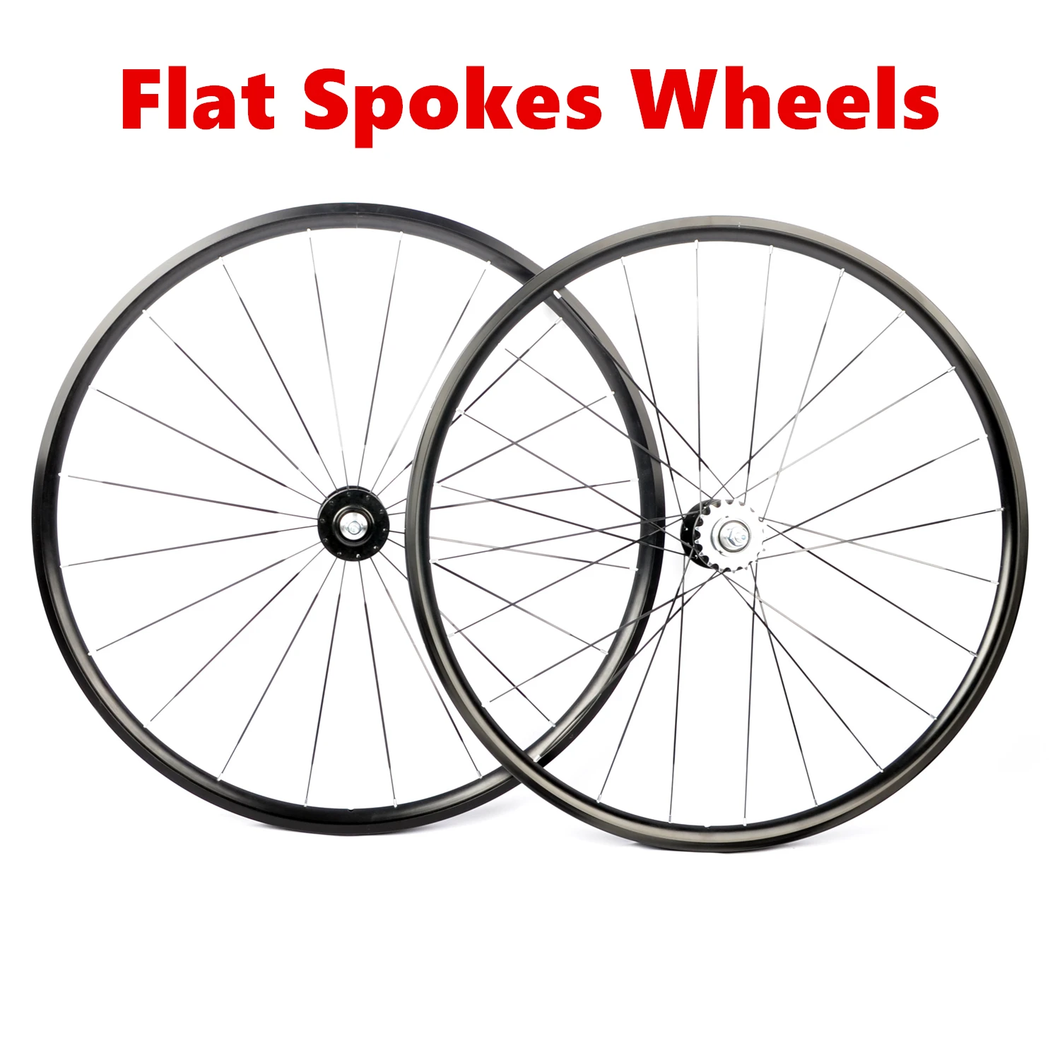 Bicycle-Wheels-Double-Fixed-Gear-Front-20H-Rear-24H-Flat-Spokes-Racing ...