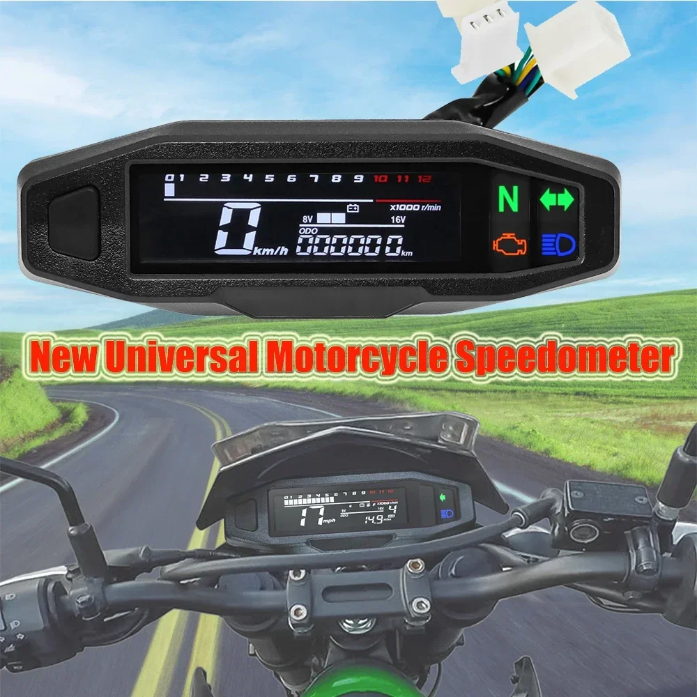 New-Universal-Motorcycle-Speedometer-Moto-Dashboard-Oil-Gauge ...