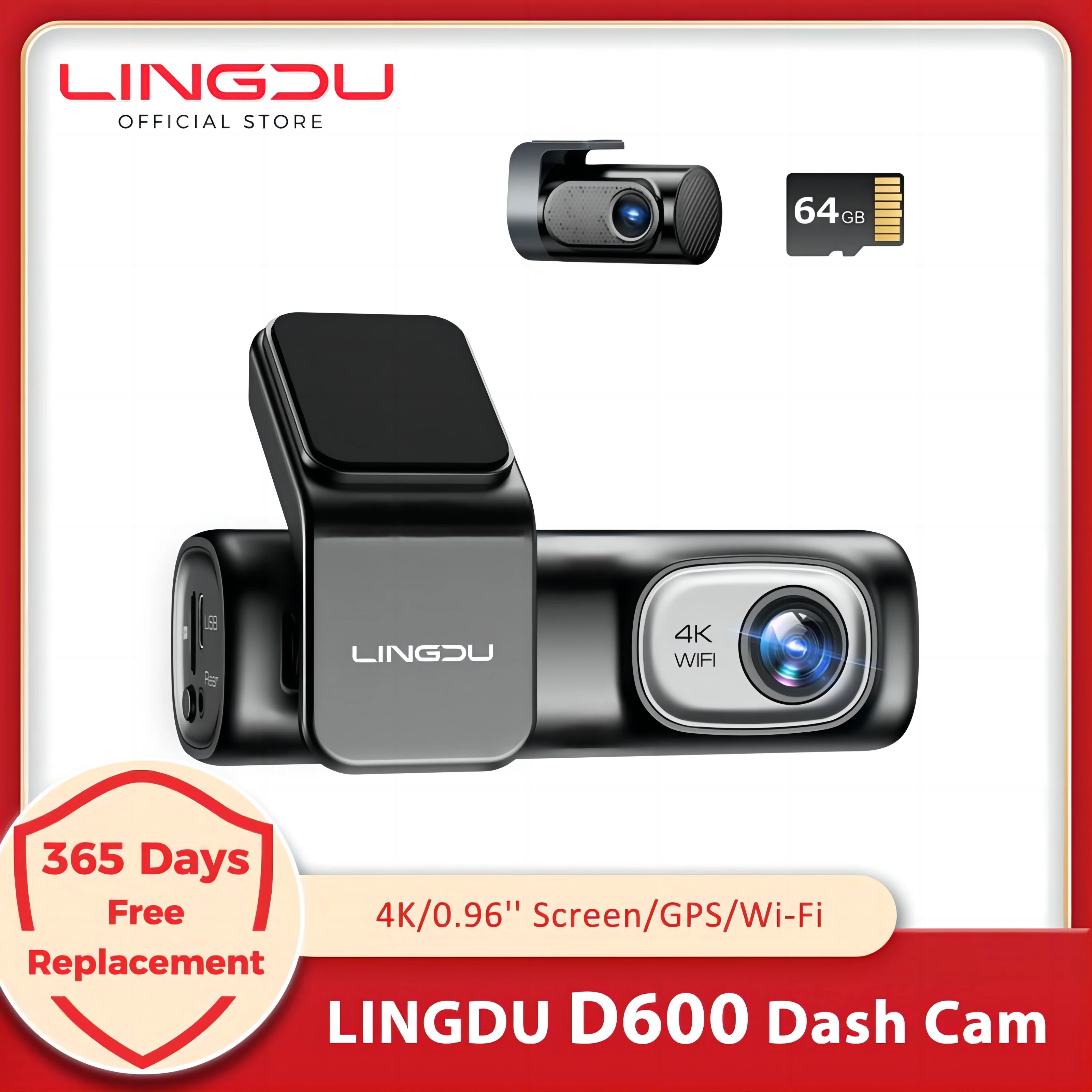 LINGDU-4K-2160P-Dash-Cam-D600-Car-Camera-Built-in-GPS-WiFi-Voice ...