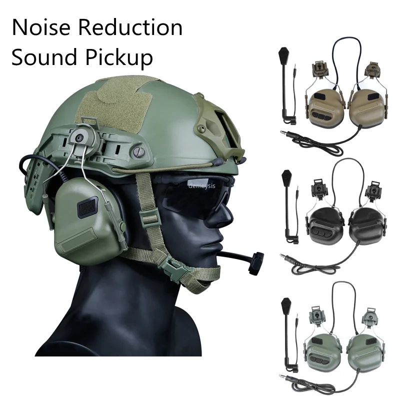 Anti-noise Tactical Helmet Headset With Fast Helmet Rail Adapter ...