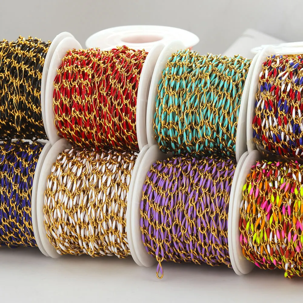 1-Meter-Colorful-Enamel-Chain-Stainless-Steel-Chain-Jewelry-Making-DIY ...