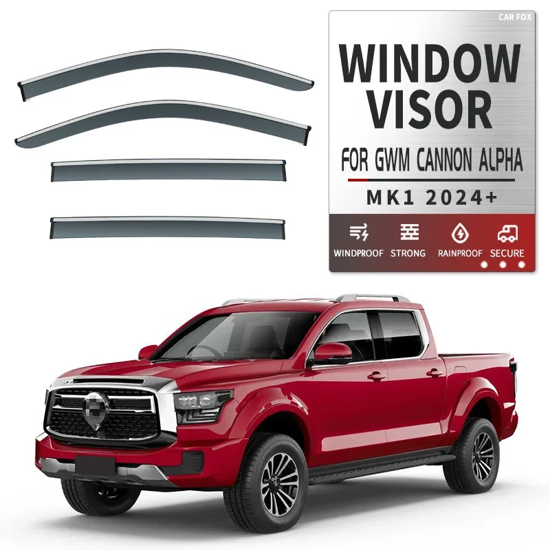 Fit-For-GWM-Cannon-Alpha-Window-Visor-Awnings-Shelters-Rain-Sun-Mirror ...