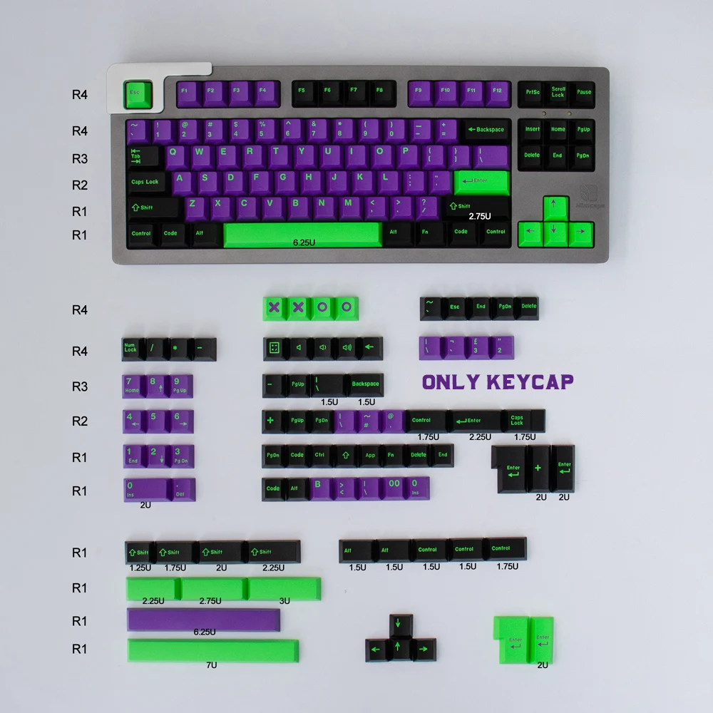 171 Keys GMK Clones Mecha 01 EVA Keycaps Cherry Profile Keycap DOUBLE ...