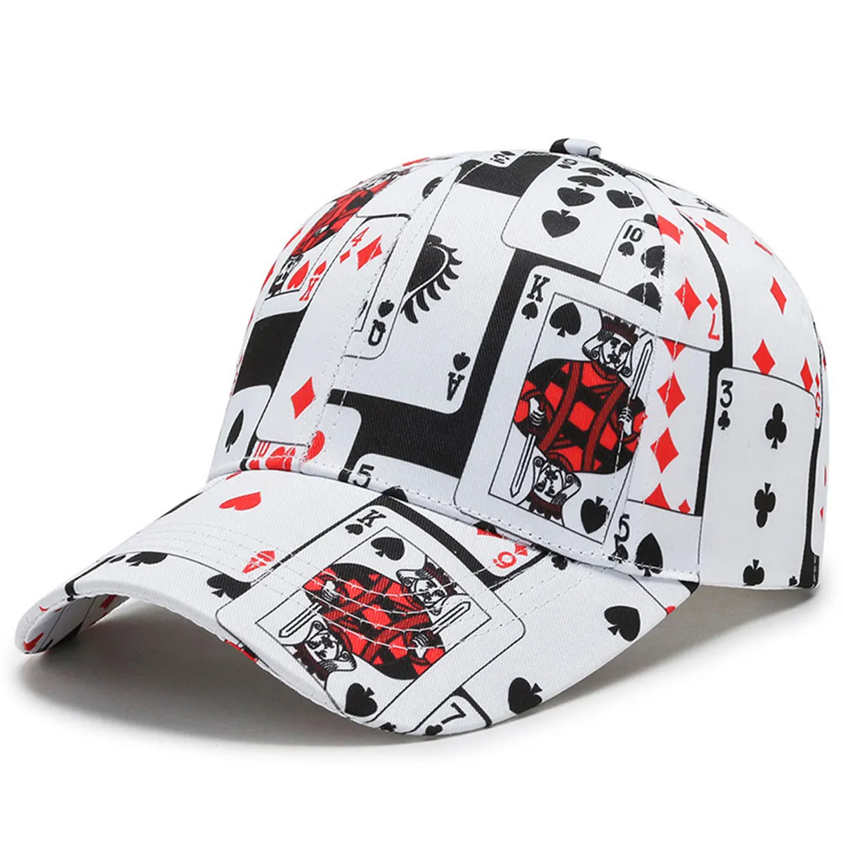 Unisex Poker Card Print Baseball Caps Spring Autumn Outdoor Adjustable ...