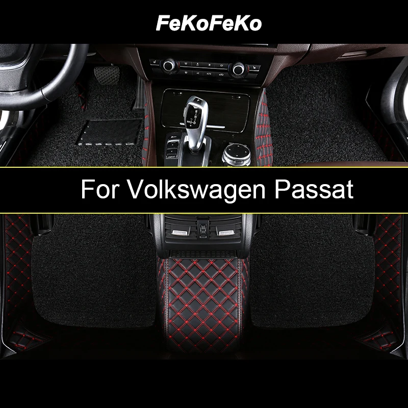 FeKoFeKo 자동차 바닥 매트, VW 파사트 B5, B5.5, B6, B7, B8 발 코체 액세서리, 자동차 카펫 ...