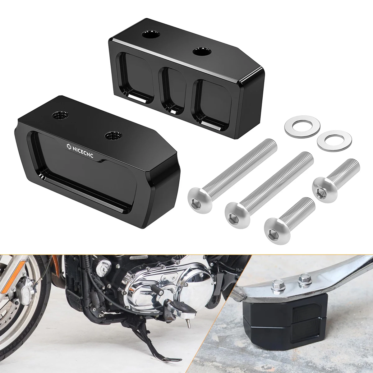 1-2-Kickstand-Lift-Blocks-for-2013-2019-Harley-Sportster-1200-883-Iron ...