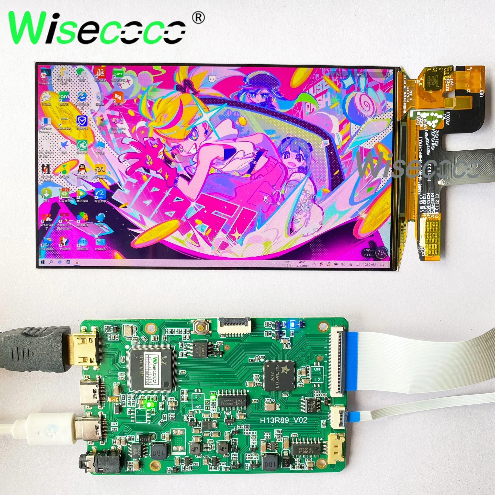 5.5 Polegada tela oled raspberry pi display 1920x1080 tela de toque ...