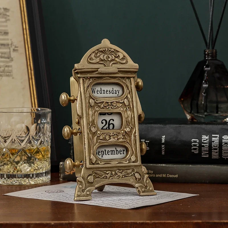 Modern-European-Vintage-Brass-Calendar-High-Grade-Handmade-Home ...