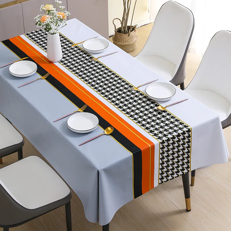 Qianniao-Grid-Leather-Pattern-Tablecloth-Waterproof-and-Oil-Resistant ...