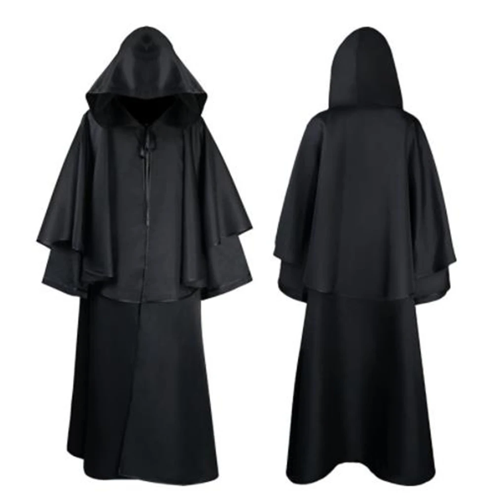 Wizard Hooded Cosplay Demon Medieval Robe Cloak Suit Carnival Slayer ...