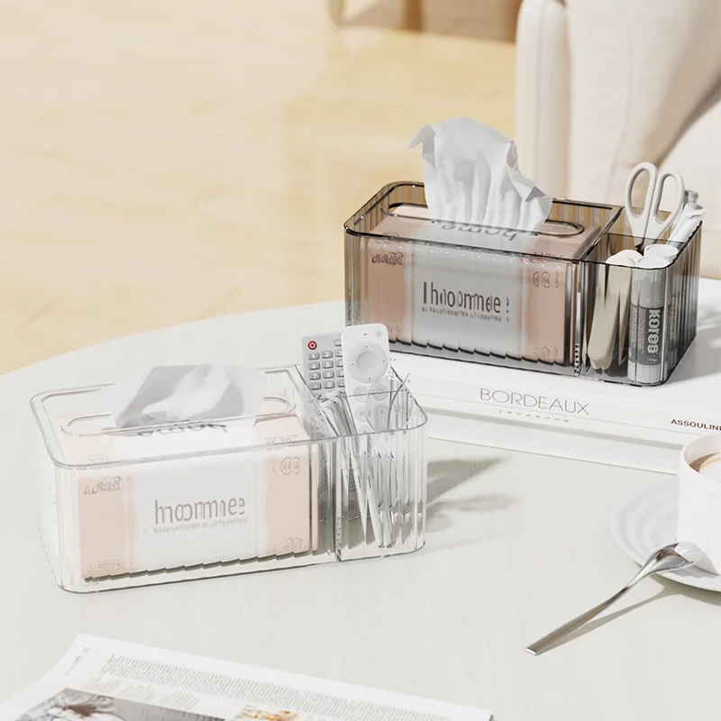 Light-Luxury-Striped-Transparent-Tissue-Storage-Box-Living-Room-Double ...