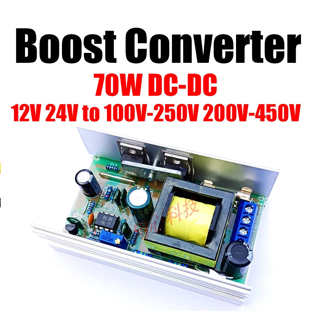 70W DC-DC 12V 24V To 160V 170V 200V-450V High Voltage Boost Power ...