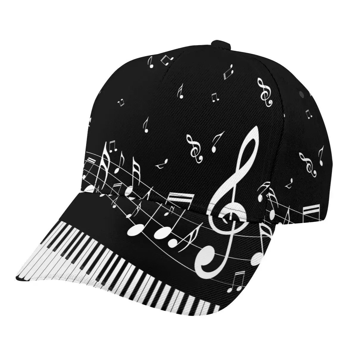 Abstract Piano Keys With Musical Notes Outdoor Sport Cap Baseball Hat ...