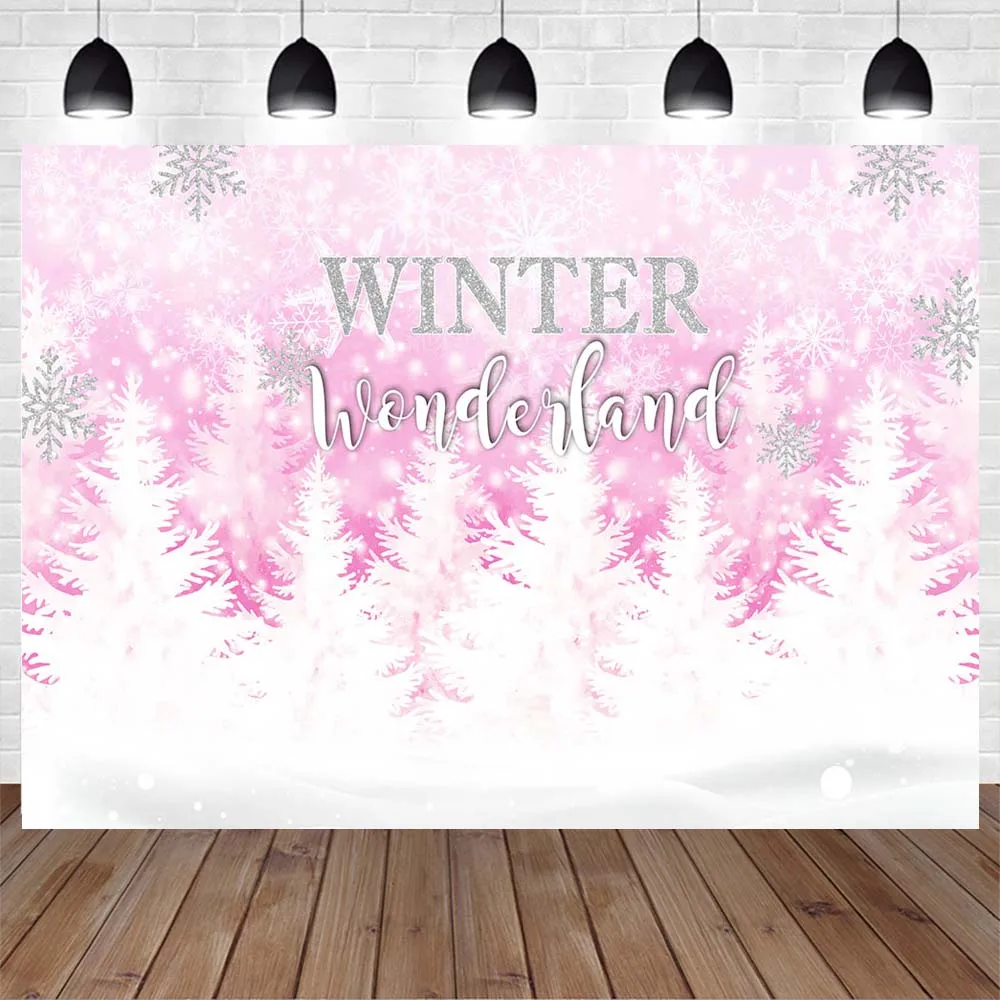 Pink Winter Wonderland Background