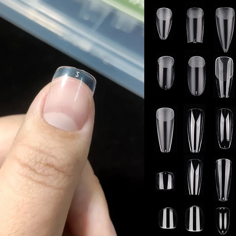 240pcs Xs Short Full Cover Fake Nails Tips Soft Gel Capsule Ongle Press ...