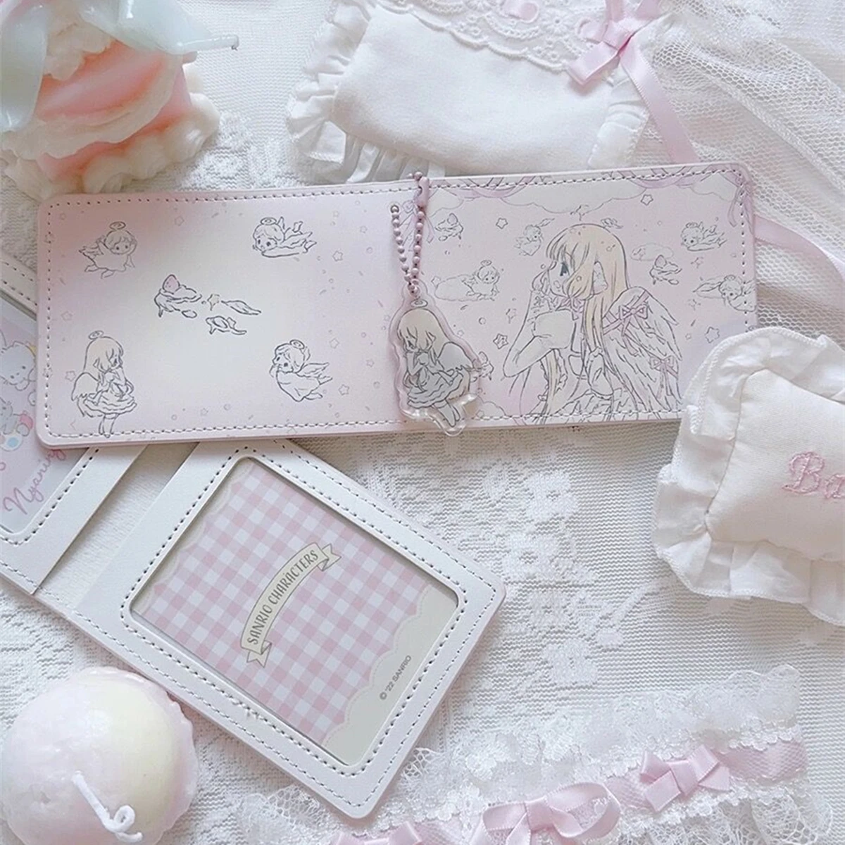 Pink-2-Slots-Card-Holder-Cartoon-Girl-Printing-Driver-License-Cover-PU ...