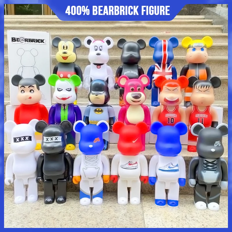 Figuras de acción de oso Bearbrick para niños, muñecos de pintura DIY ...