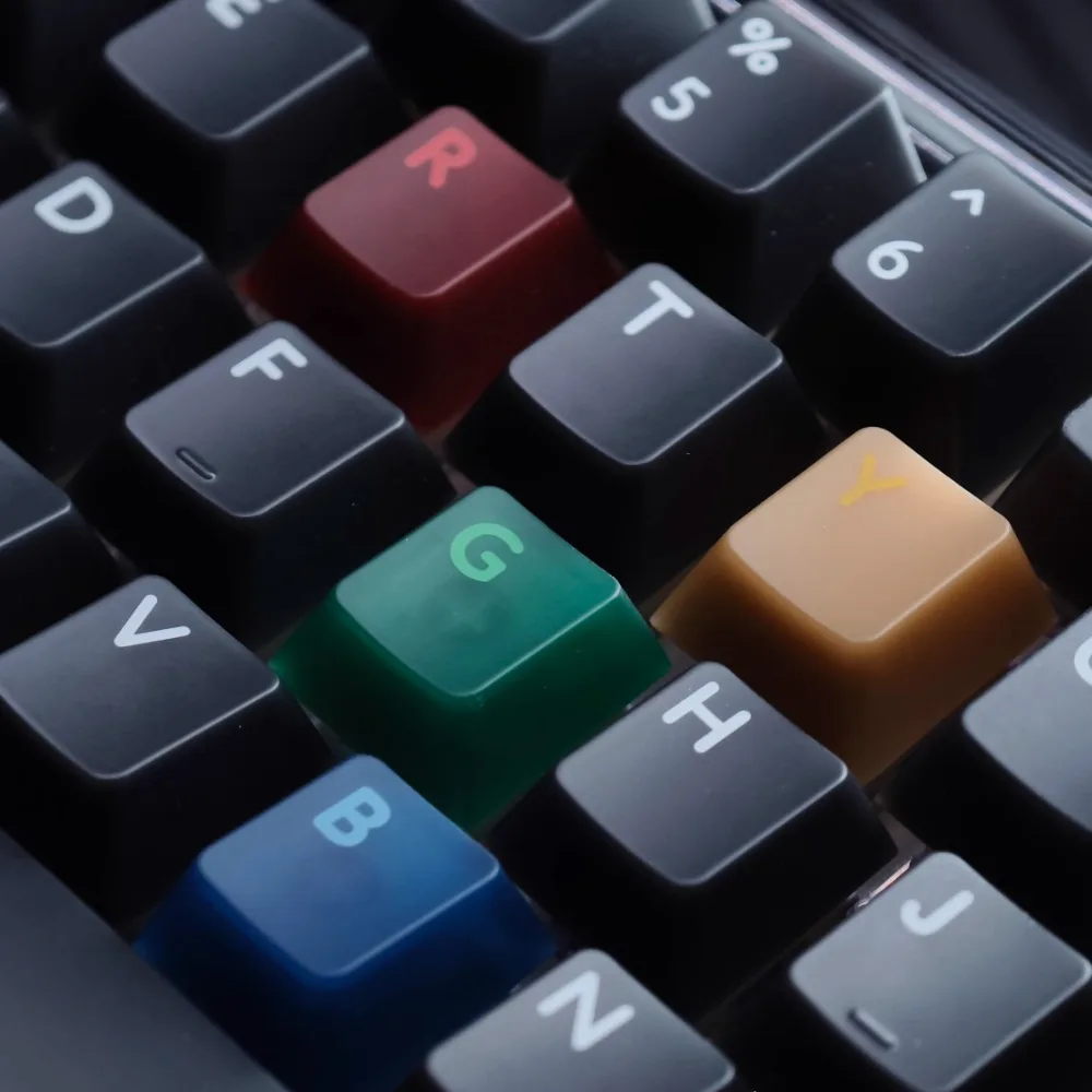Juego de teclas R2 con luces oscuras Retro, tapa de teclado translúcida ...