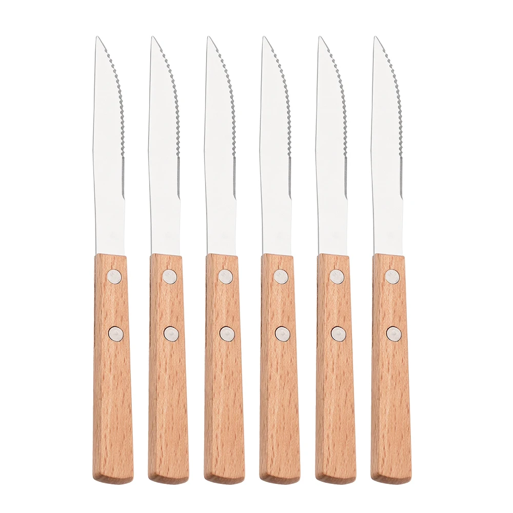 6-12Pcs-Steak-Knife-with-Wooden-Handle-Cutlery-Sharp-Dinner-Knives ...