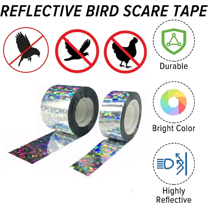 50-80m-Roll-Anti-Bird-Repellent-Flashing-Reflective-Double-sided-Bird ...