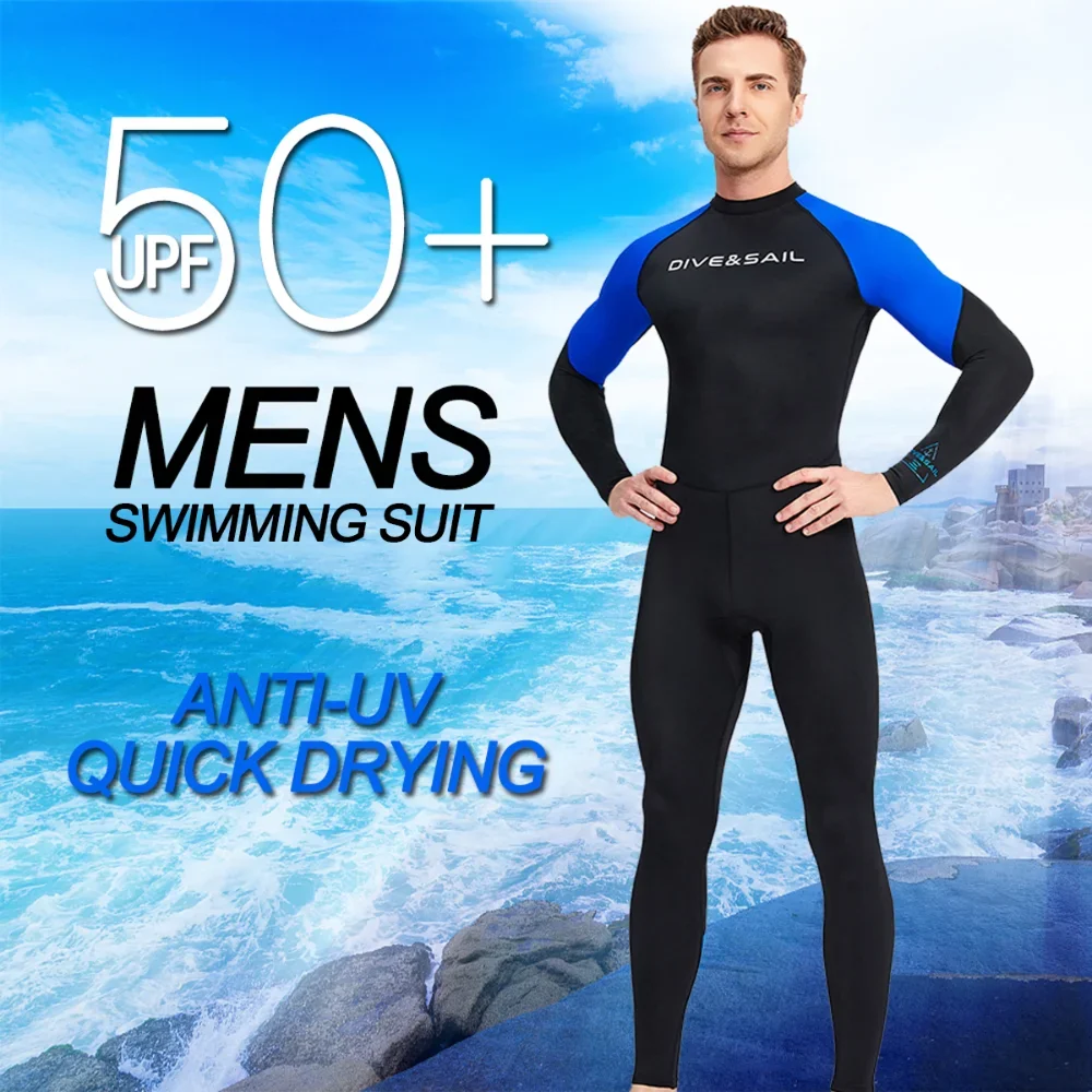 Men-Long-Sleeve-Quick-Dry-Swimming-Suit-Adult-Nylon-Uv-Protection ...