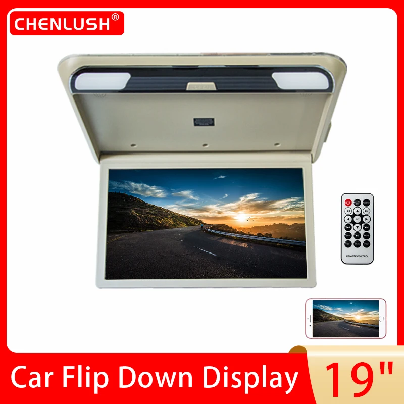 New 1080p 19 Inch Car Monitor Hd Lcd Screen Auto Ceiling Tv Motorhome ...