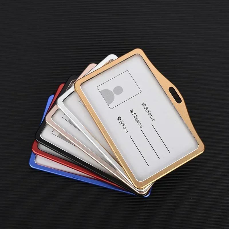 Aluminum Alloy Work Name Card Holders Case Business Work Card ID Badge ...