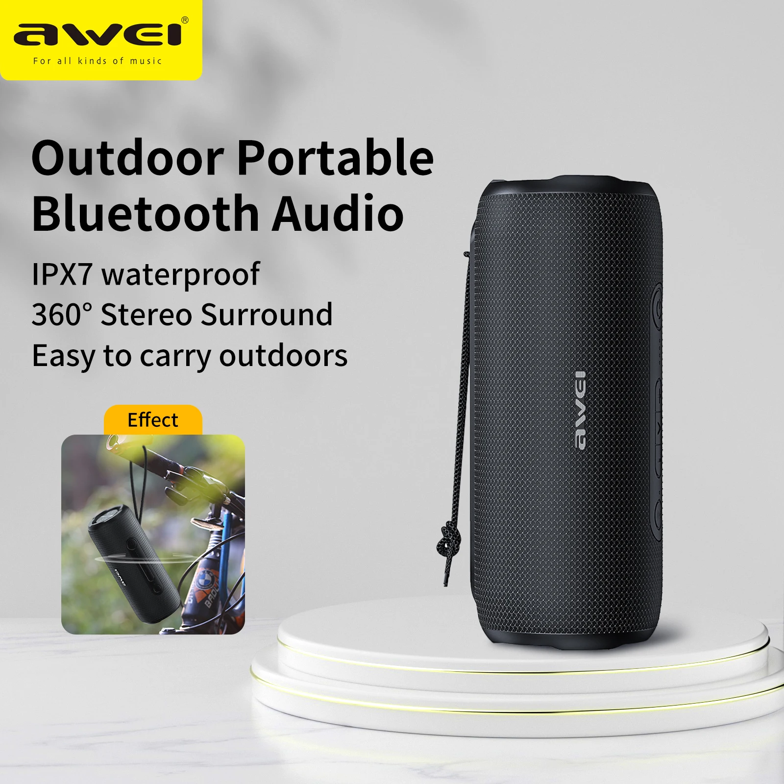 Awei-Y669-12H-Music-Time-Bluetooth-Speaker-With-Mic-3D-Surround-Stereo ...