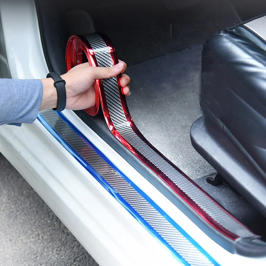 Car-Stickers-Anti-Scratch-Door-Sill-Protector-Rubber-Strip-Carbon-Fiber ...
