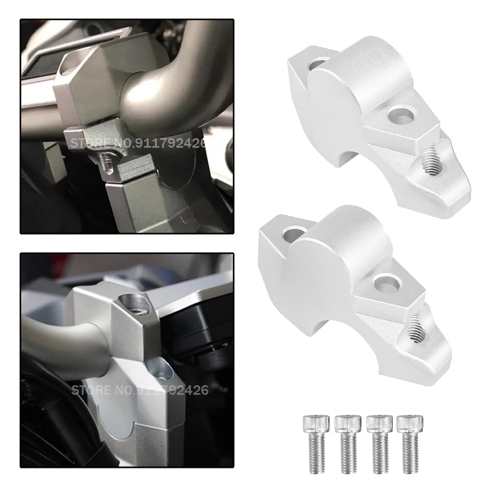 Motorcycle-Handlebar-Riser-Handle-Bar-Rise-Up-35mm-Backward-10mm-Extend-Clamp-Adapter-Mounting ...