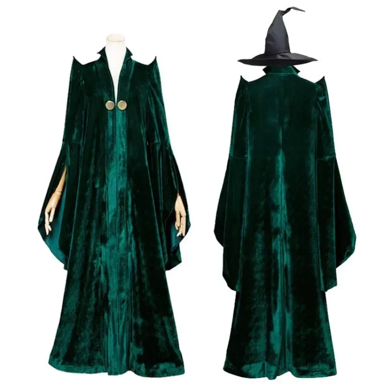 School-of-Witchcraft-Professor-Minerva-McGonagall-Cosplay-Costume-Dress ...