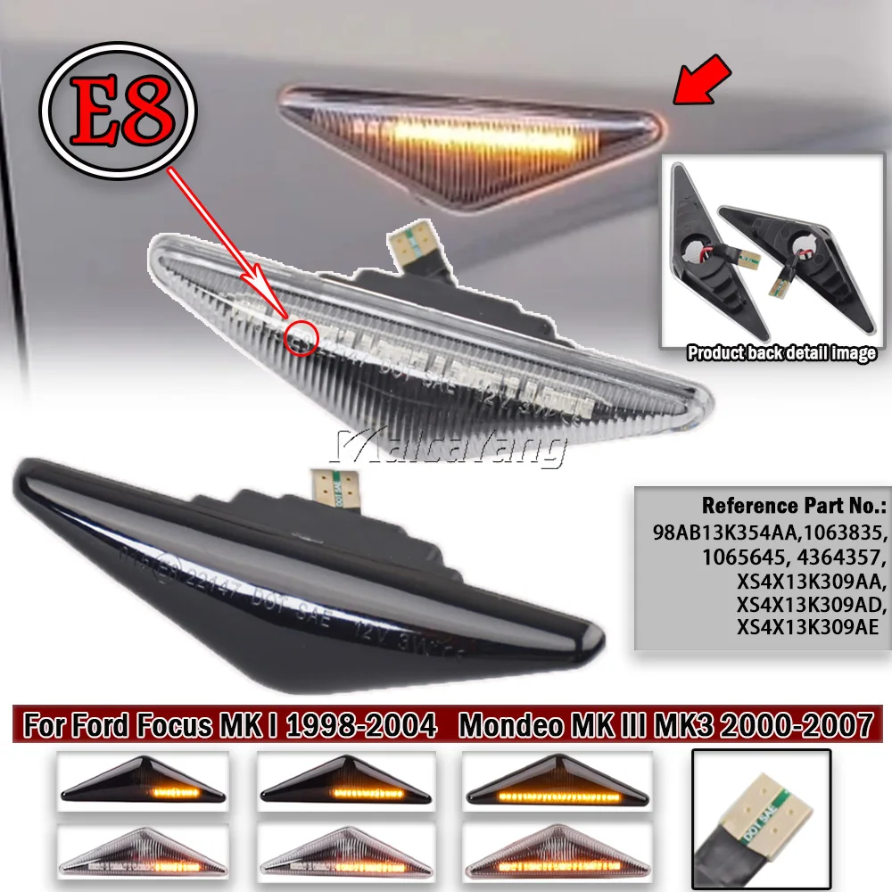 LED Dynamic Side Marker Turn Signal Lights Indicator Blinker Flowing ...