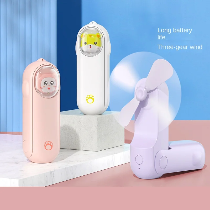 USB-Mini-Handheld-Fan-Folding-Pocket-Spray-Cooling-Fans-Neck-Hanging ...